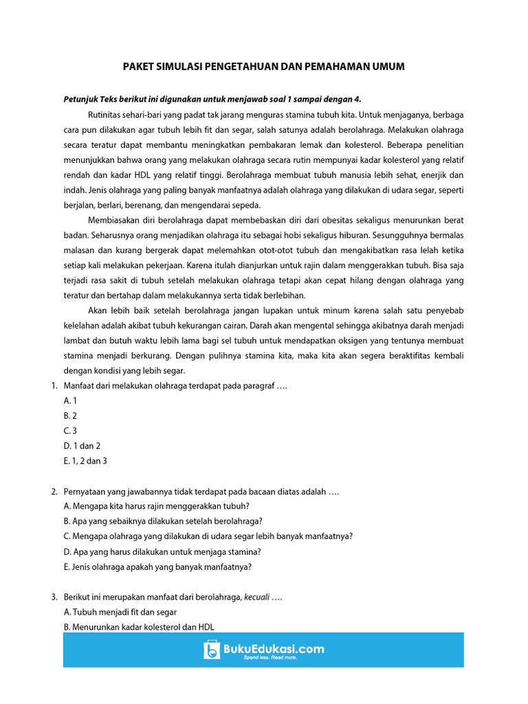 Paket Simulasi Pengetahuan Dan Pemahaman Umum | PDF