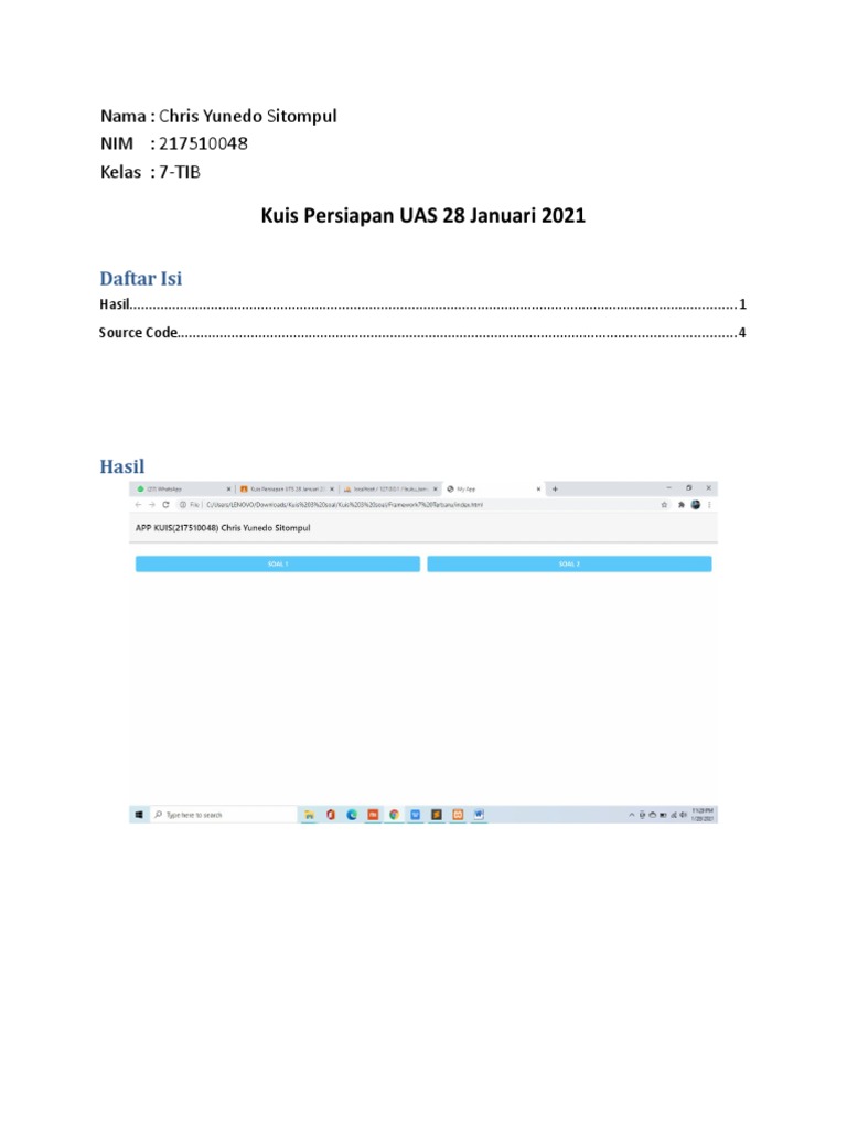 Kuis Persiapan UAS Januari 2021 Chris Yunedo Sitompul - 217510048 | PDF | Software Engineering ...