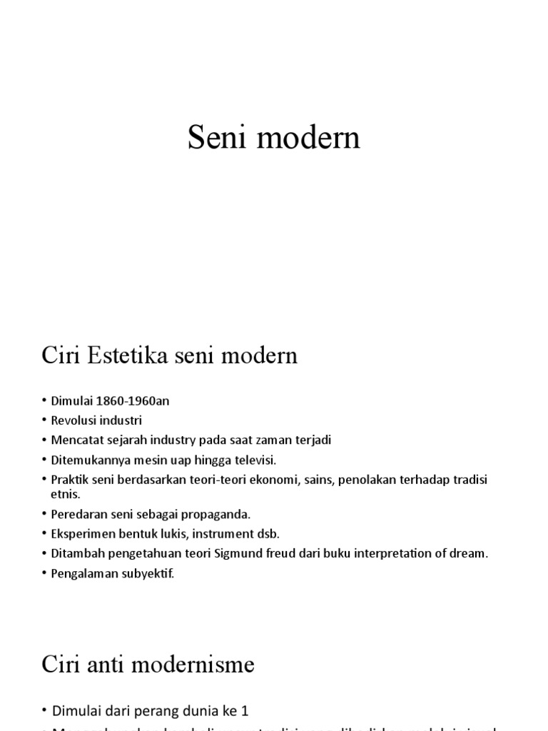 Estetika Seni Kontemporer dan Modern | PDF | Sejarah
