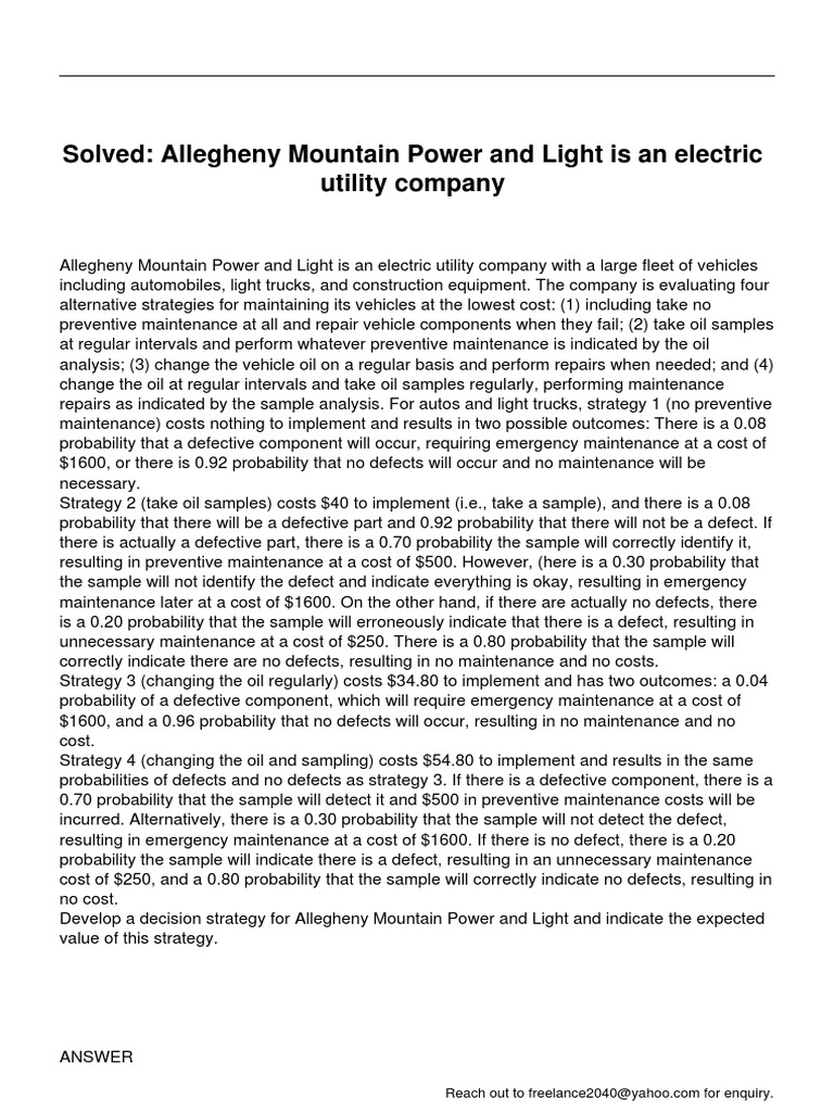 Allegheny Mountain Power and Light Is An Electric Utility Company | PDF ...