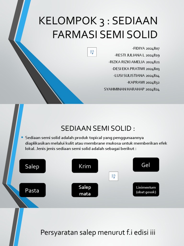 SEMI-SOLID PHARMACEUTICAL PREPARATIONS | PDF