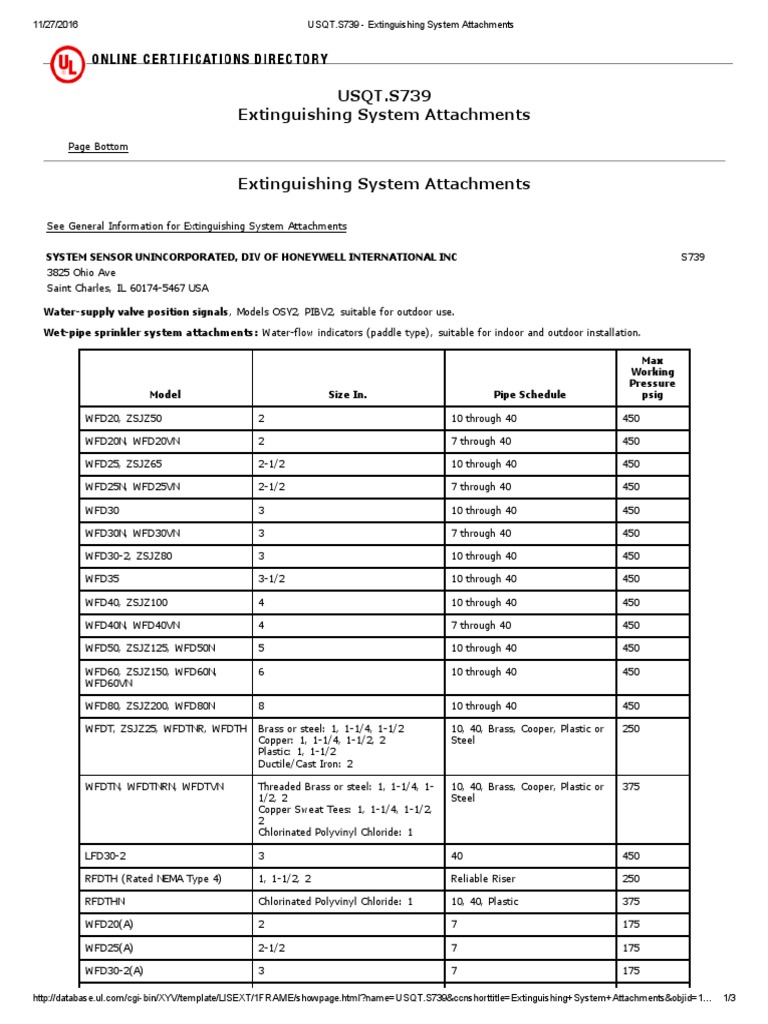 System-Sensor-Flow-Detector-Wfd-Ul | PDF | Pipe (Fluid Conveyance ...