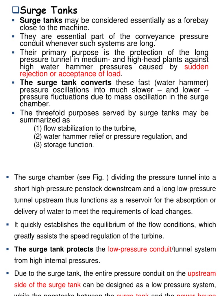 Chapter 6 Conveyance Structures (Surge Tanks, Penstock) | PDF | Pipe ...