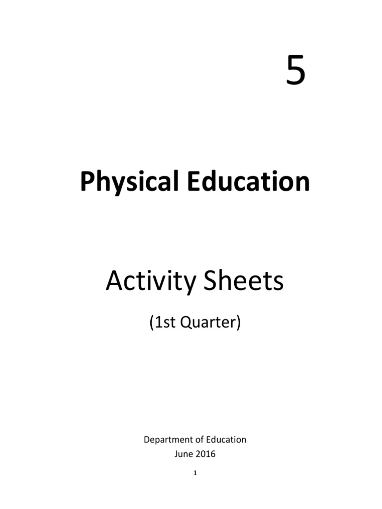 Activity Sheets PE | PDF