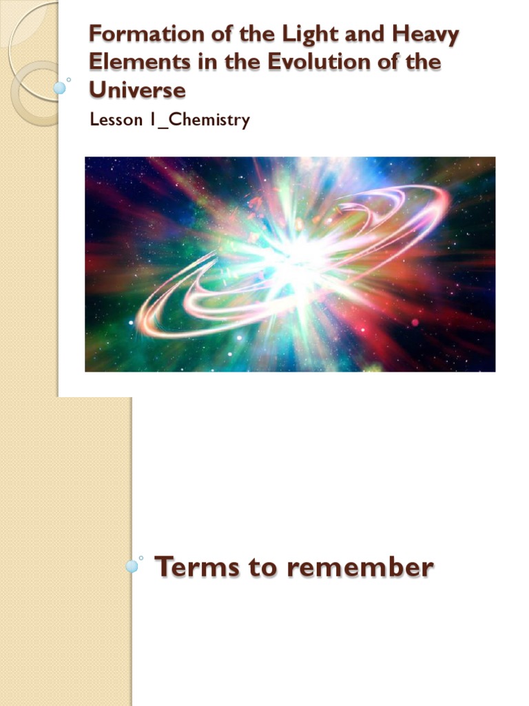 Formation of Universe's Elements | PDF | Universe | Stars