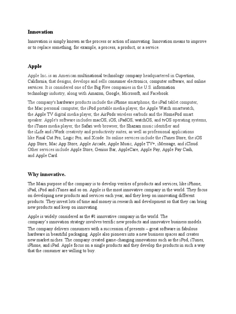 Innovation: Why Innovative | PDF | Apple Inc. | Ios