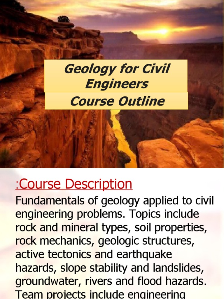 Geology For Civil Engineers - Course Outline | PDF | Rock (Geology ...