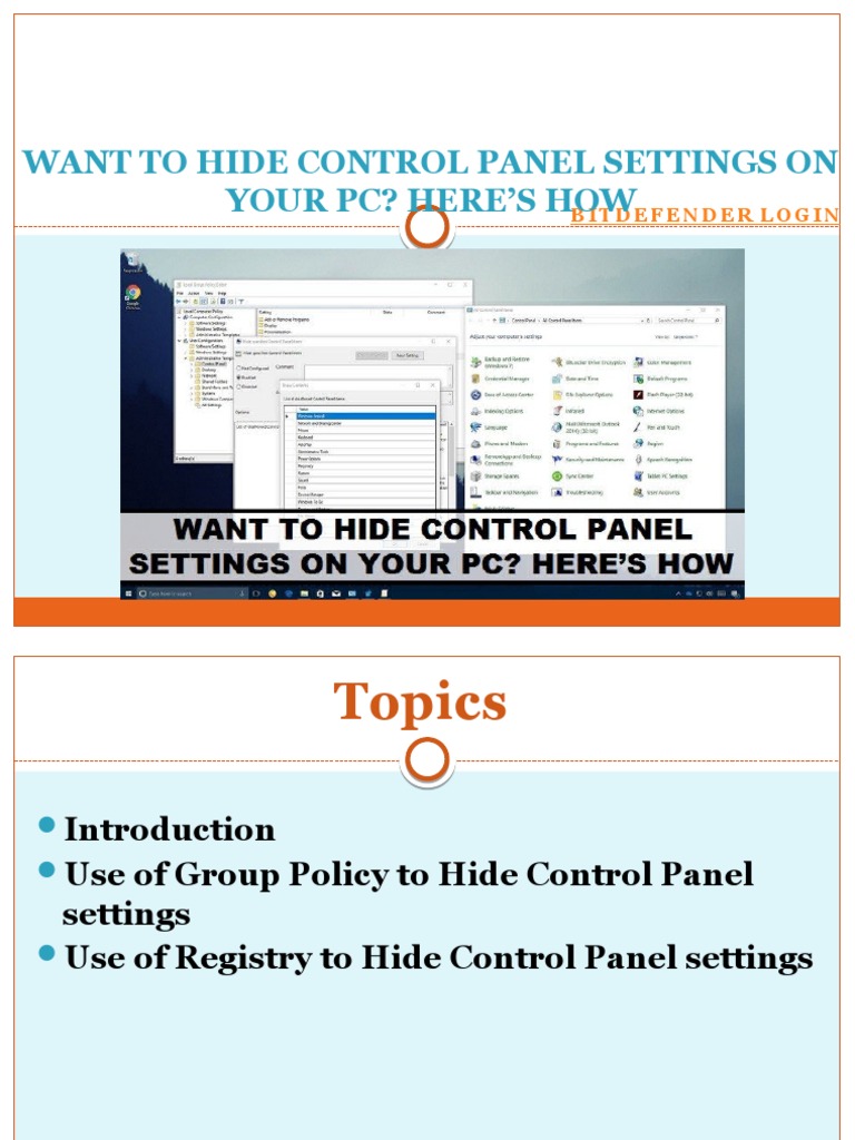 Want To Hide Control Panel Settings On Your | PDF