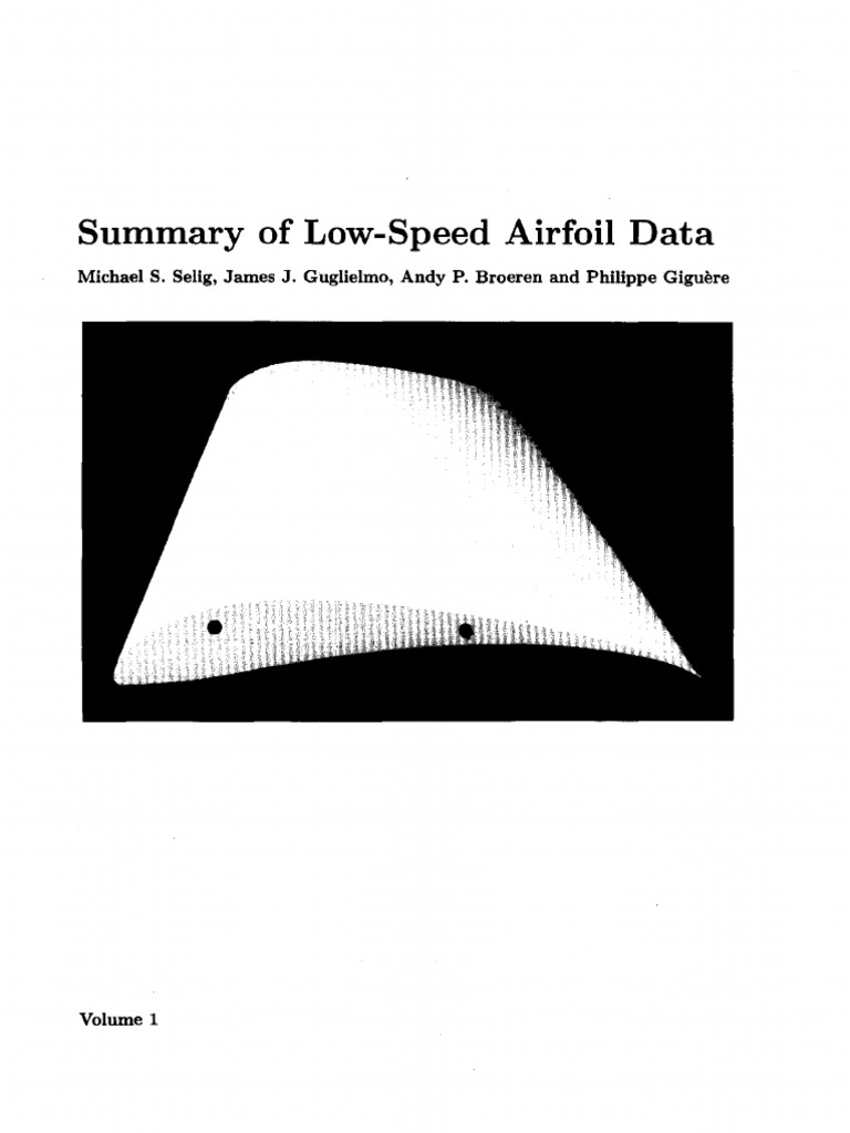 Low Speed Airfoil Data V1 | PDF | Lift (Force) | Wind Tunnel