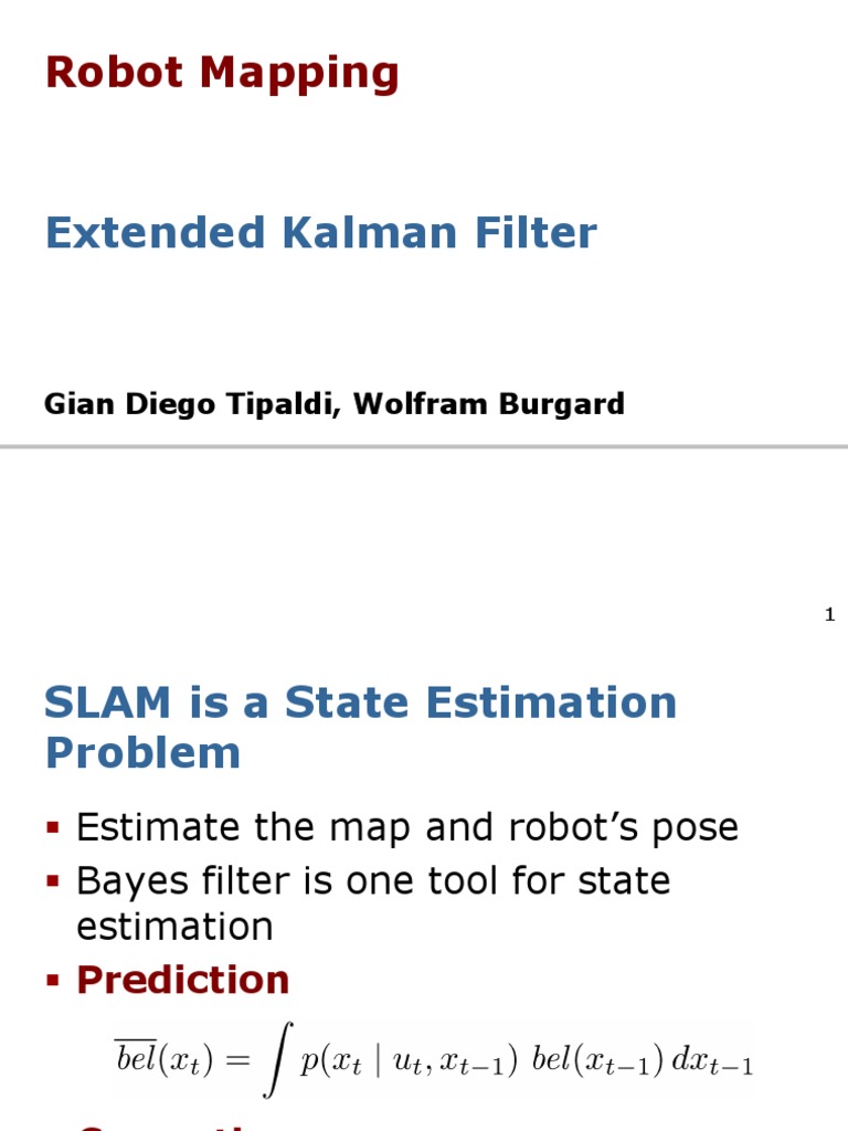 Robot Mapping: Extended Kalman Filter | PDF | Kalman Filter | Applied ...