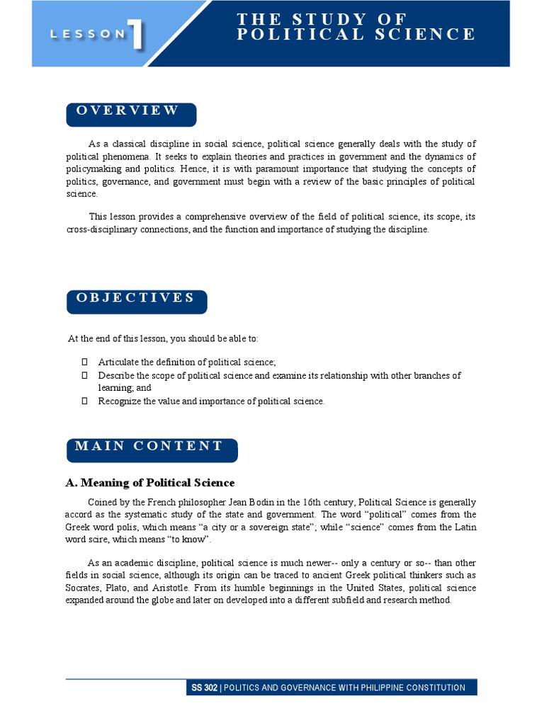 Overview of Political Science Concepts | PDF | Political Science ...