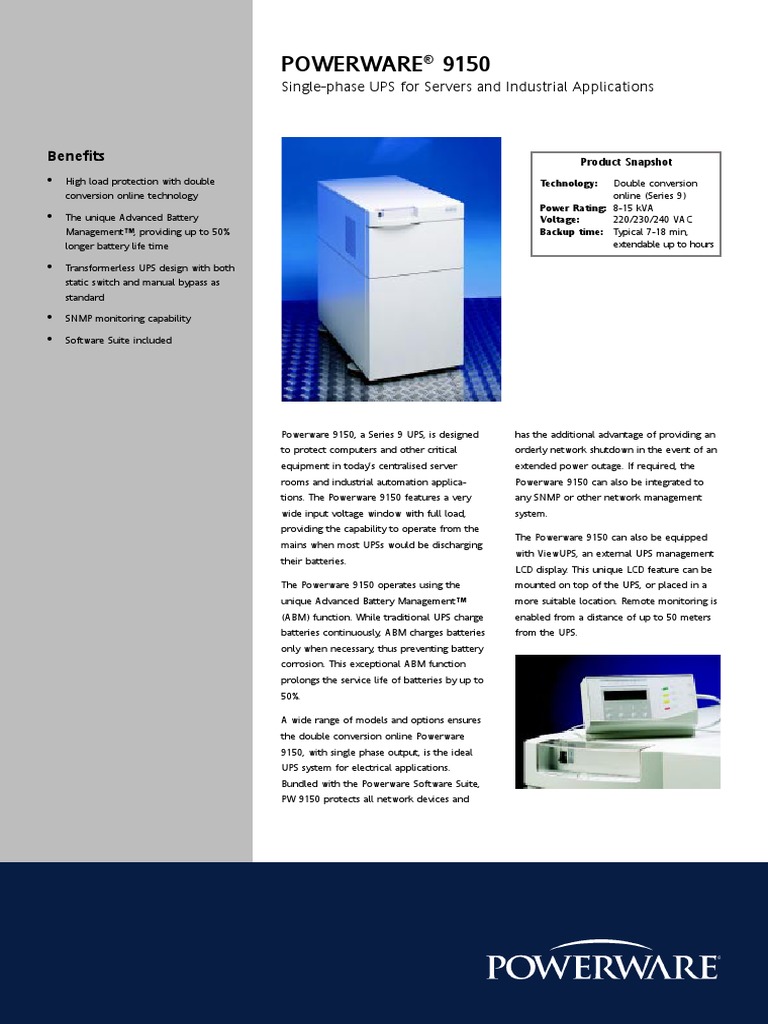 Powerware 9150 - Datasheet - Revh | PDF | Computer Science ...