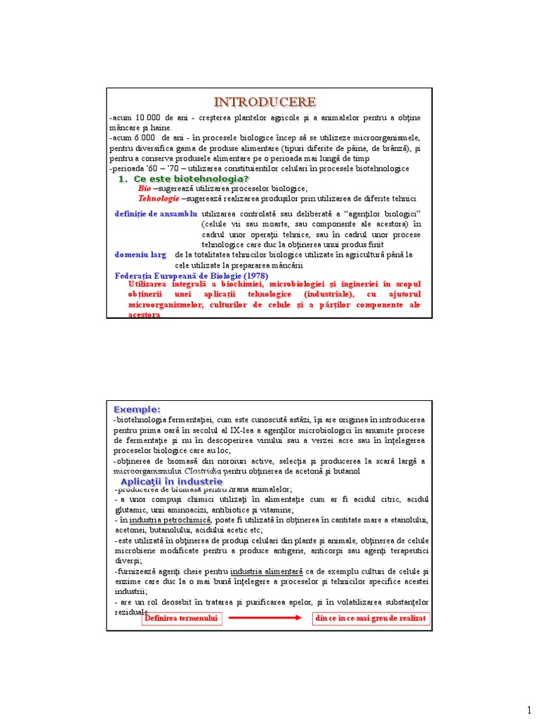 Introducere: 1. Ce Este Biotehnologia? | PDF