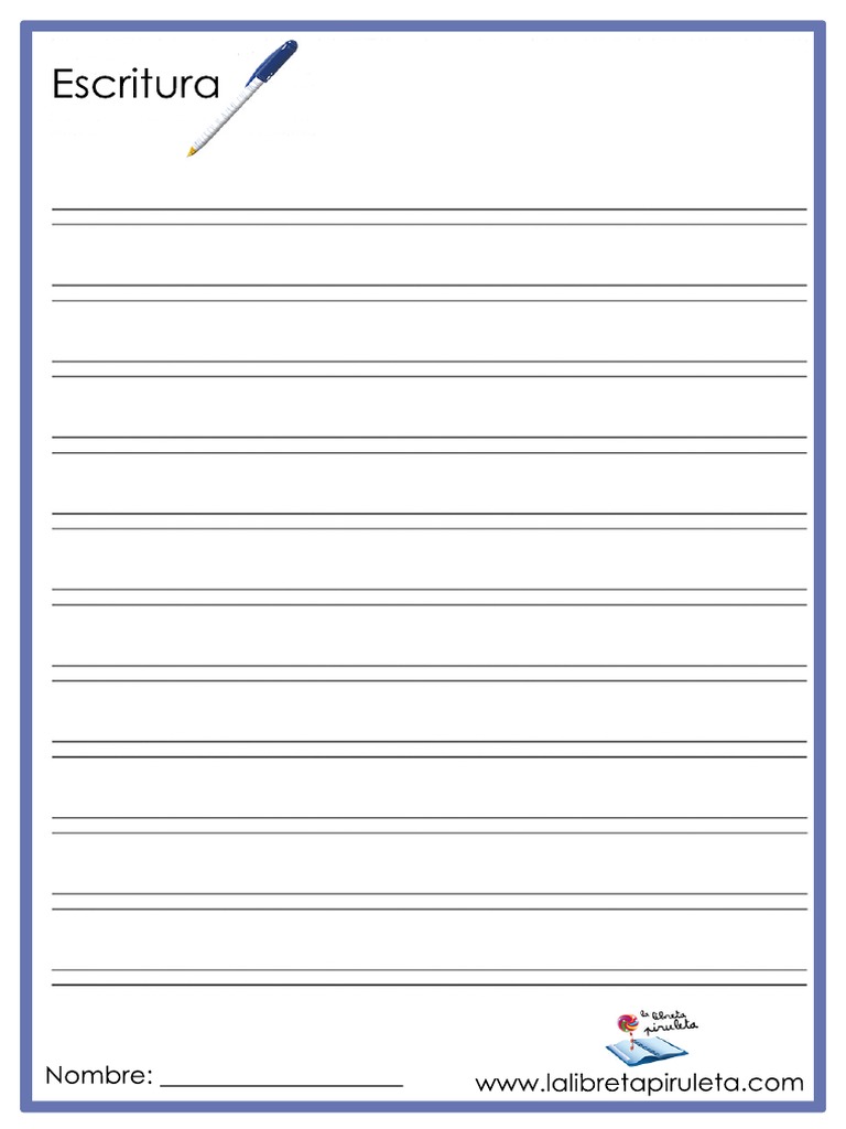 01 Hoja Escritura Pauta 2 Líneas | PDF