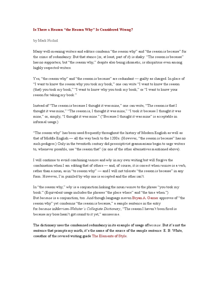 The Reason Why | PDF | Semantics | Linguistics