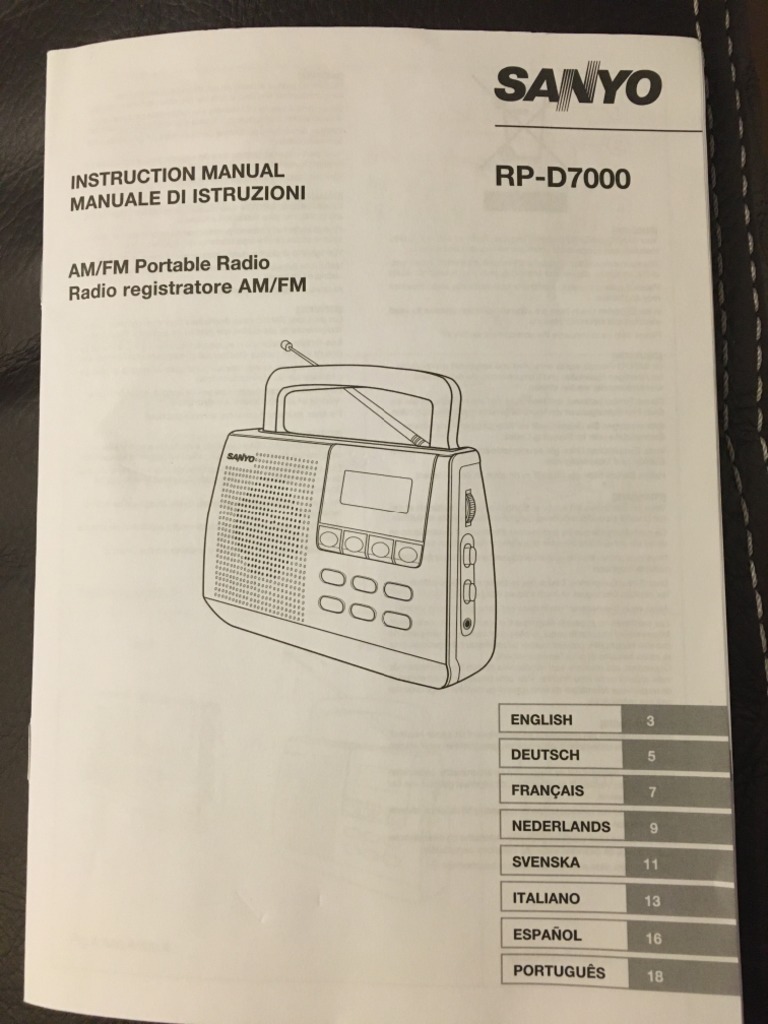 Sanyo RP-D7000 Manual | PDF