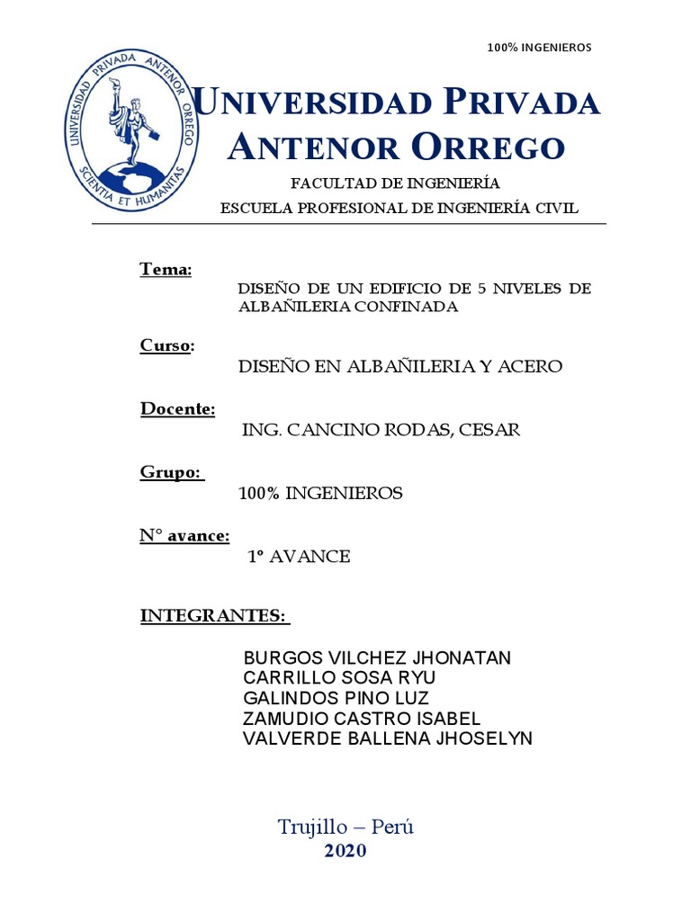 Avance Diseño-Upao | PDF | Fundación (Ingeniería) | edificio