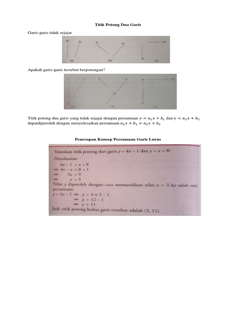 2 Titik Potong Dua Garis | PDF