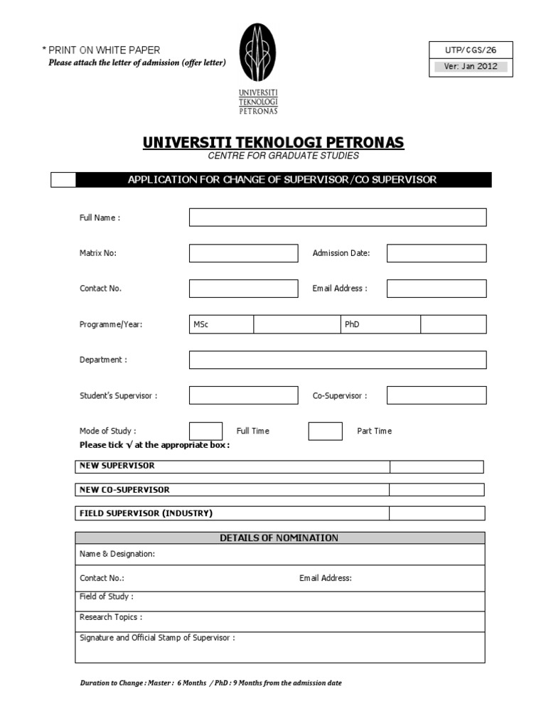 2.application For Change of Supervisor-Co Supervisor | PDF | Business