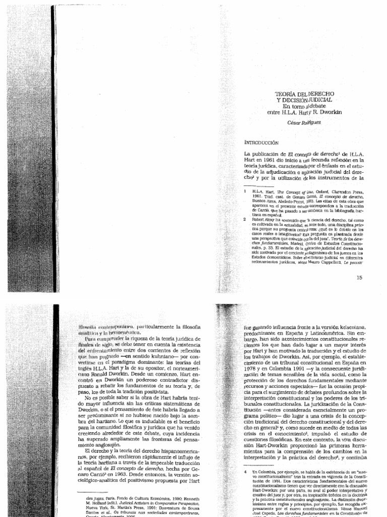 La Teoría de La Decisión Judicial El Debate Hart-Dworkin | PDF