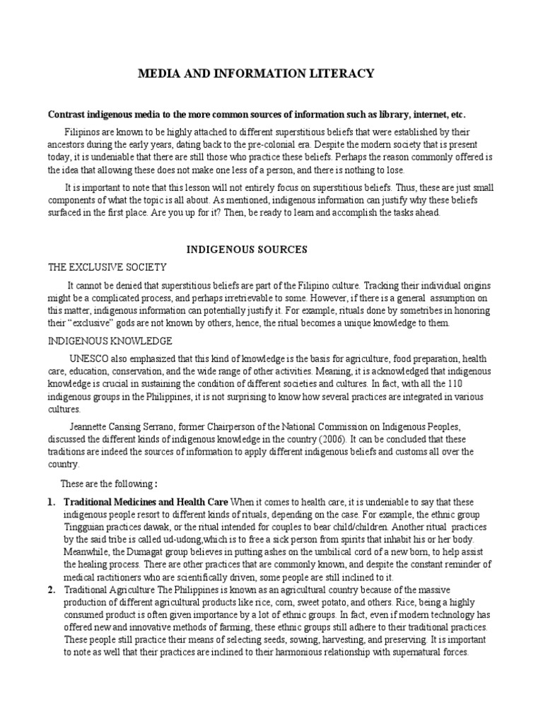 Media and Information Literacy | PDF | Information Literacy | Philippines
