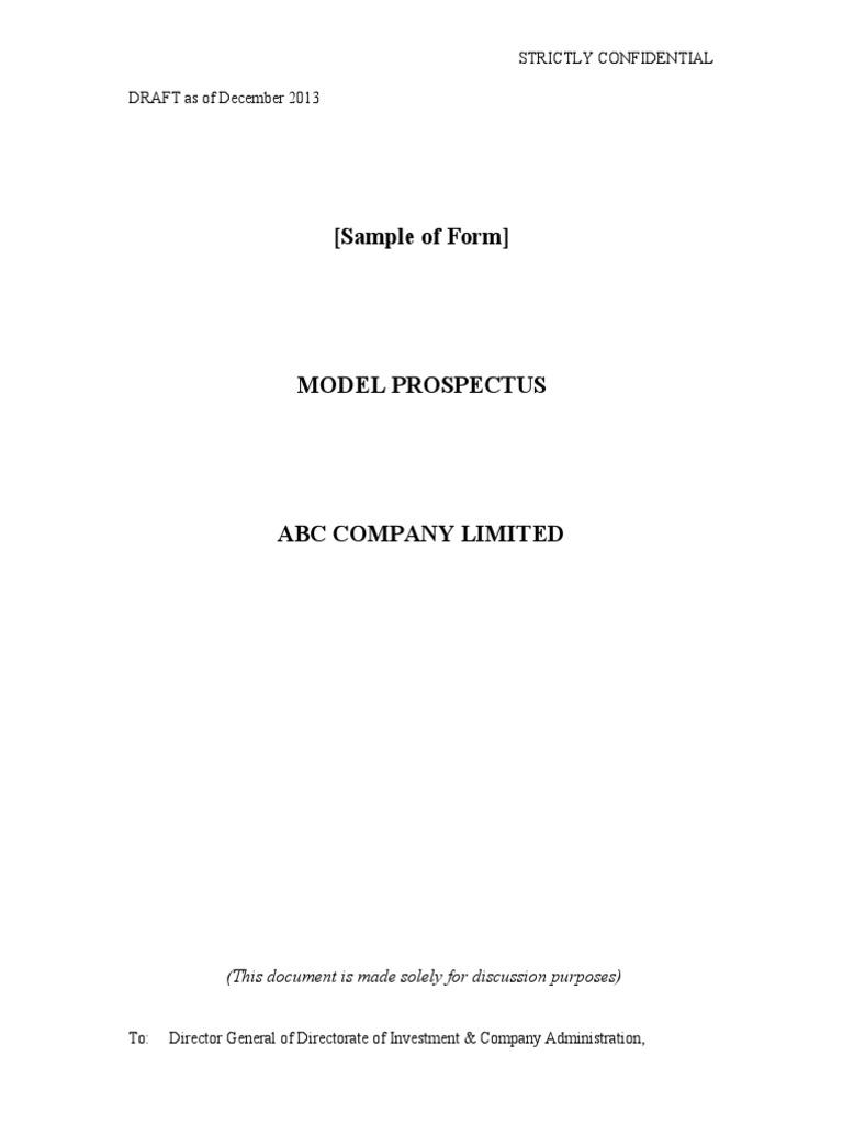Model Prospectus Sample Form 2013 | PDF | Board Of Directors | Audit ...