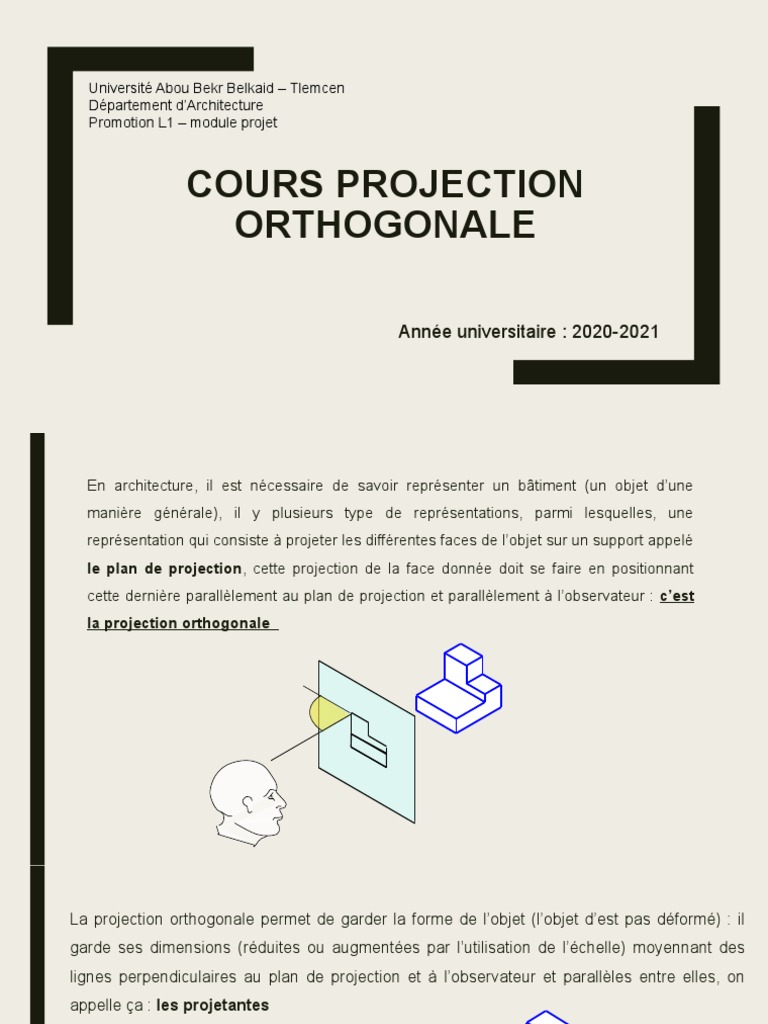 Cours Projection Orthogonale | PDF | Orthogonalité | Enseignement des ...