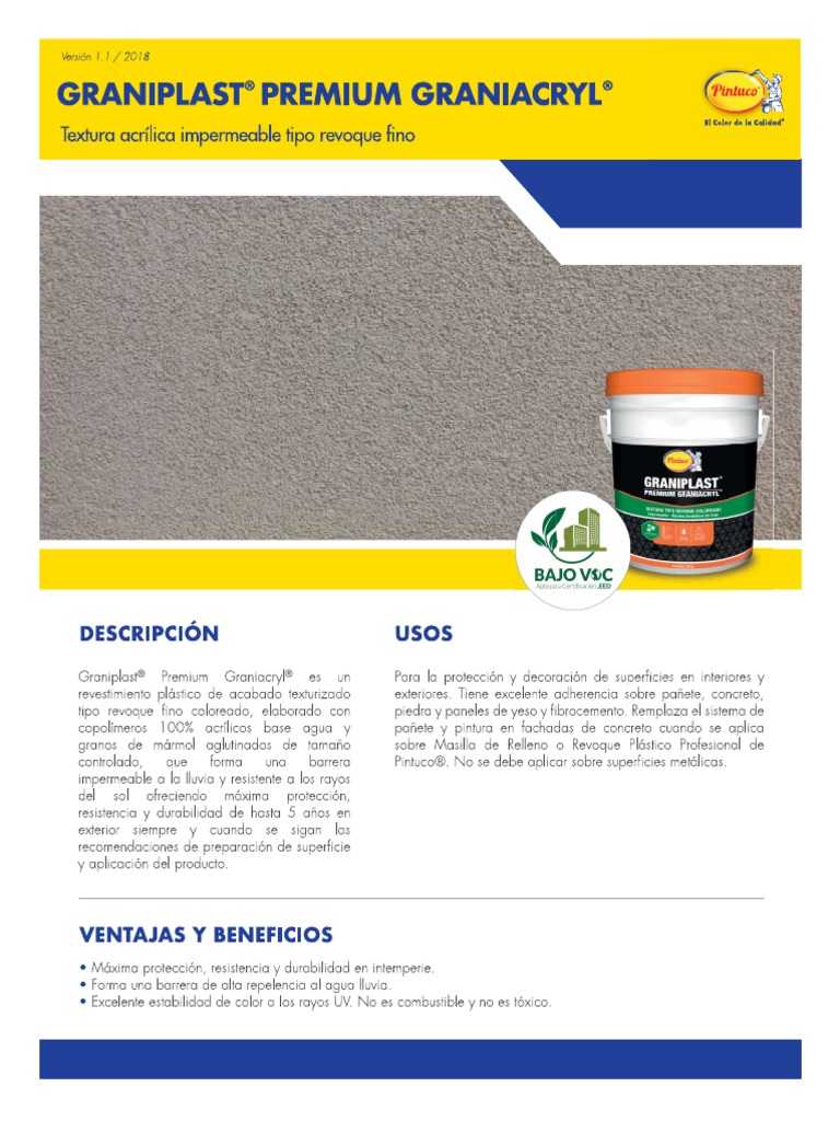 Graniplast Premium Graniacryl PDF | PDF