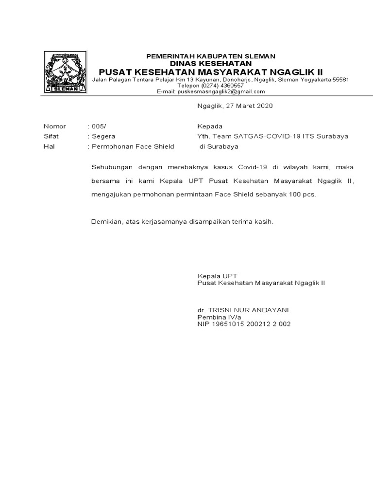 Permohonan Face Shield | PDF