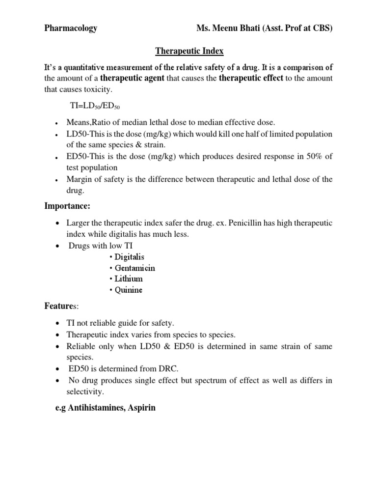 Therapeutic Index | PDF