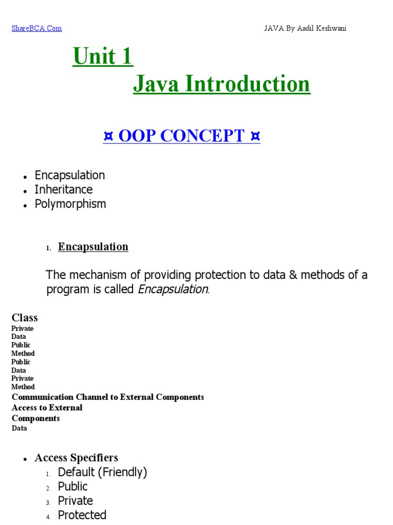 Unit 1: Java Introduction | PDF | Java (Software Platform) | Java ...
