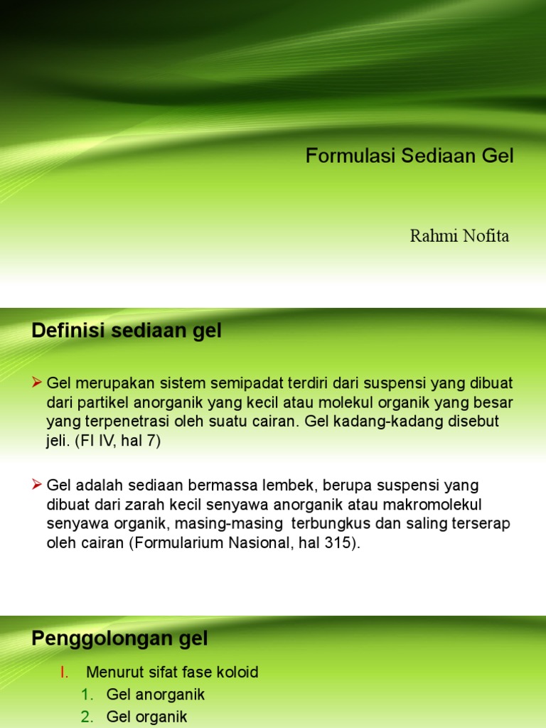 Formulasi Sediaan Gel p3 | PDF