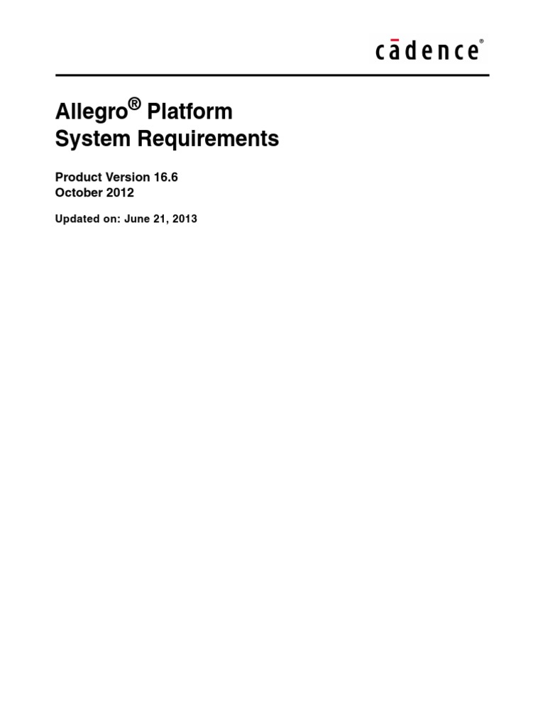 Allegro Platform System Requirements | PDF | 64 Bit Computing | Microsoft Windows