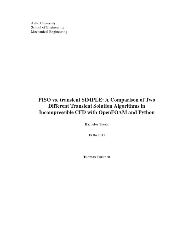 PISO vs SIMPLE: CFD Algorithm Comparison | PDF | Teaching Mathematics ...