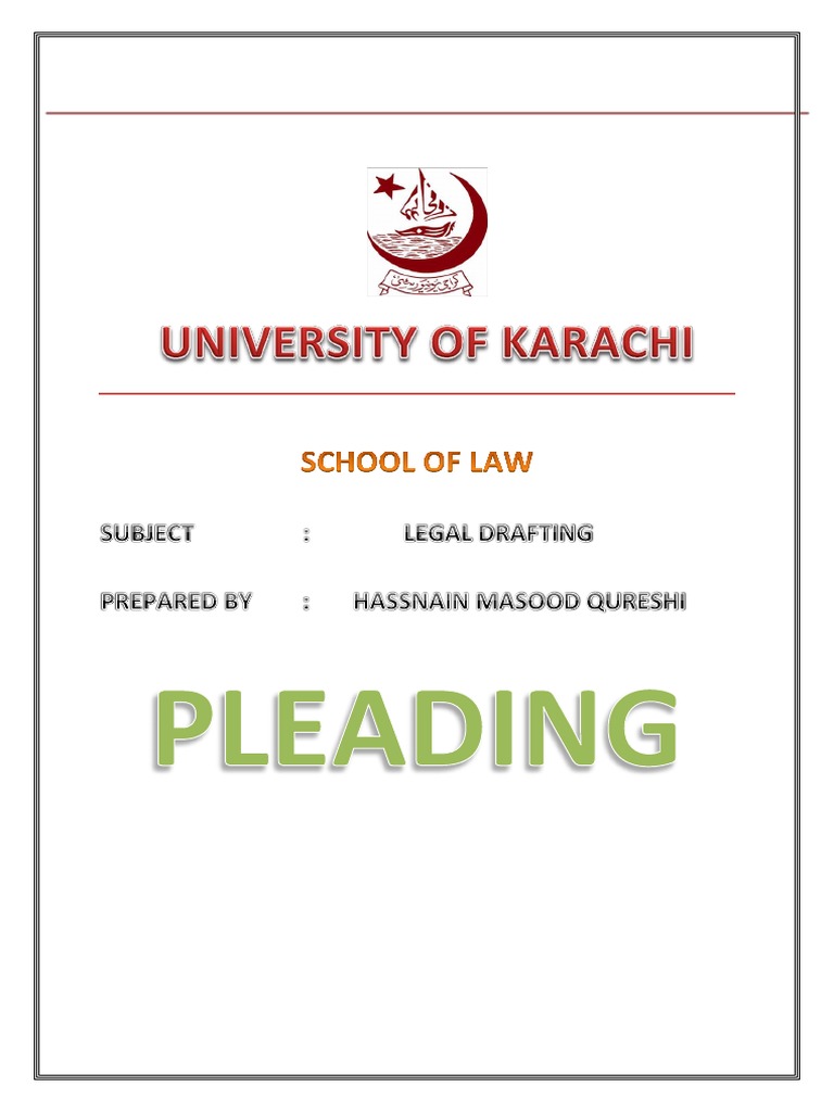 Legal Drafting HQ NOTES | PDF | Pleading | Lawsuit