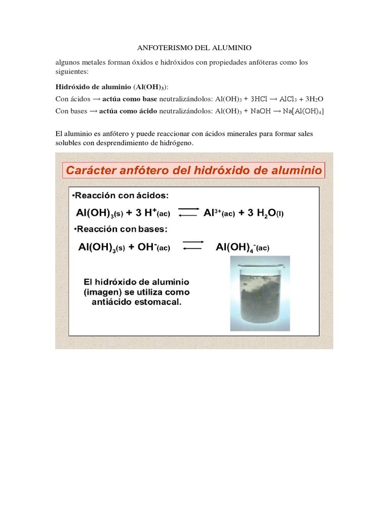 Anfoterismo Del Aluminio | PDF
