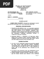 Complaint For Damages Sample | PDF | Damages | Attorney's Fee