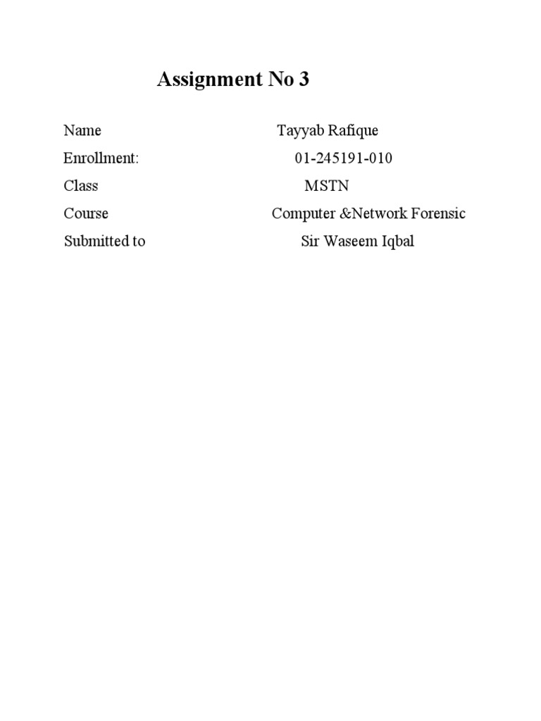 CNF Assignment 3 | PDF | Computer Forensics | Digital Forensics