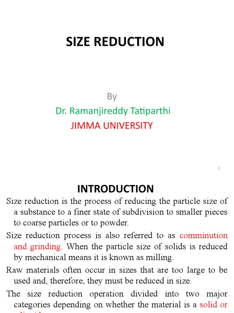 Factors Influencing Size Reduction | PDF | Mill (Grinding) | Fracture ...
