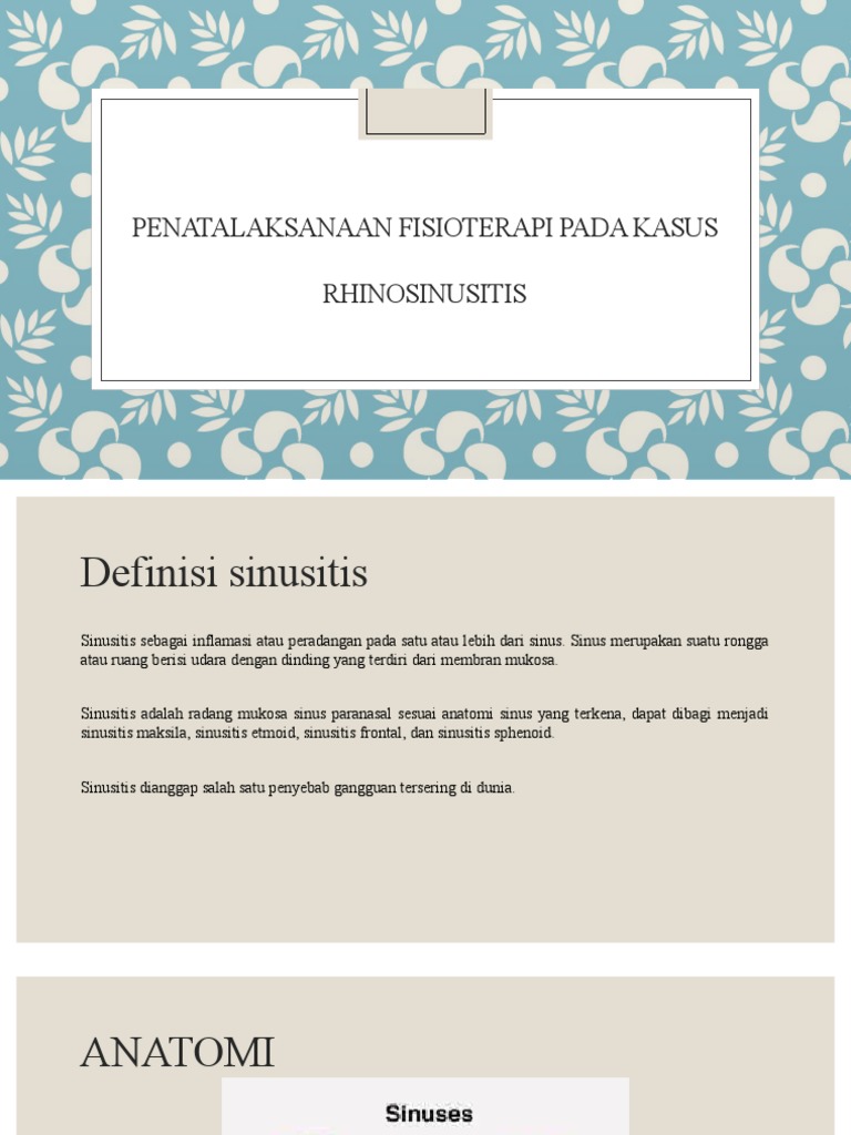 Penatalaksanaan Fisioterapi Sinusitis | PDF