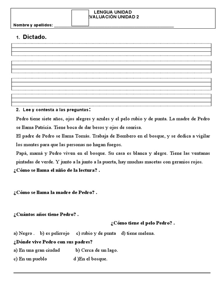 Evaluación de Comprensión Lectora | PDF