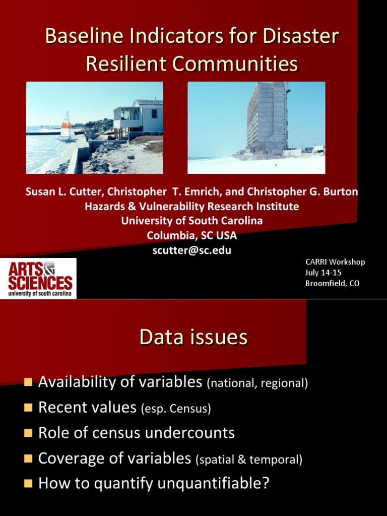 Baseline Indicator For Disaster Resilient Communities | Download Free ...