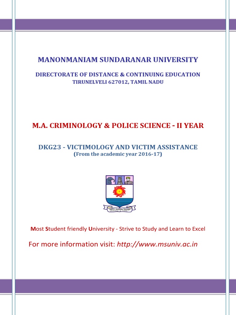 Victimology Notes | PDF | Victimology | Victimisation