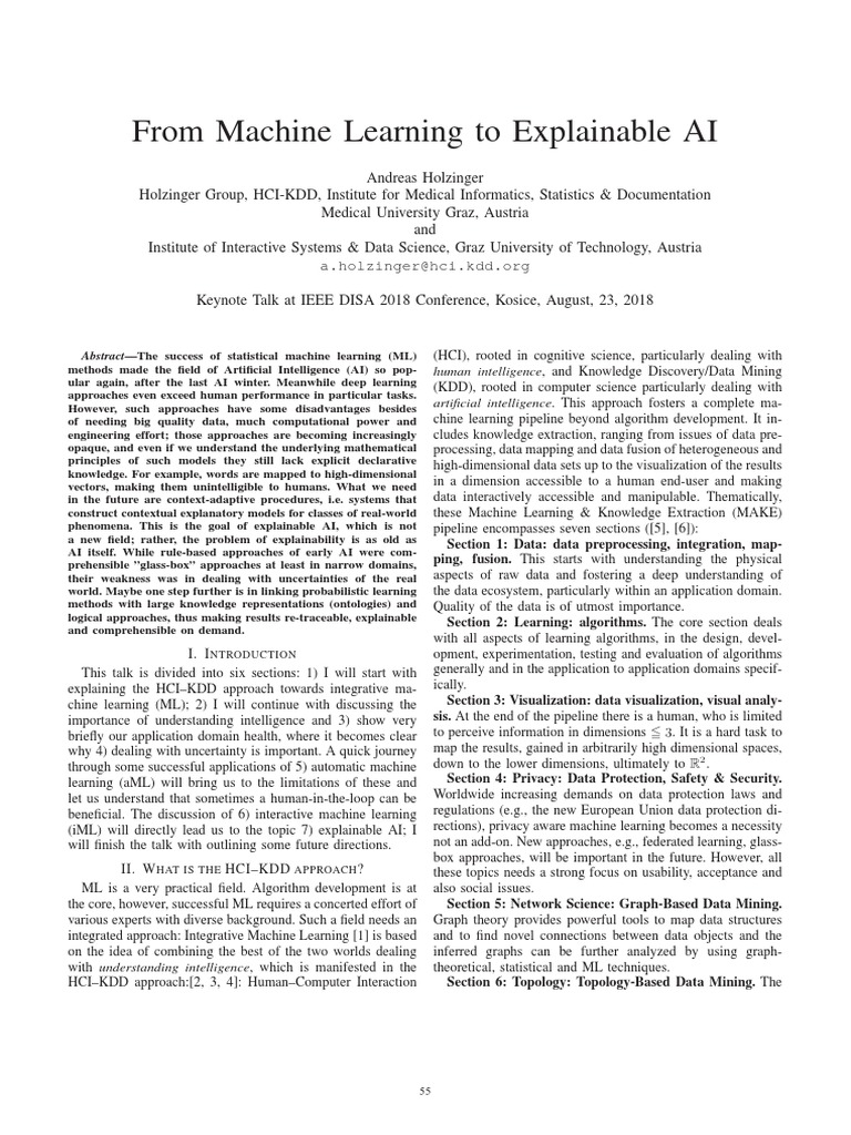 Explainable AI: Bridging ML and HCI | PDF | Artificial Intelligence ...