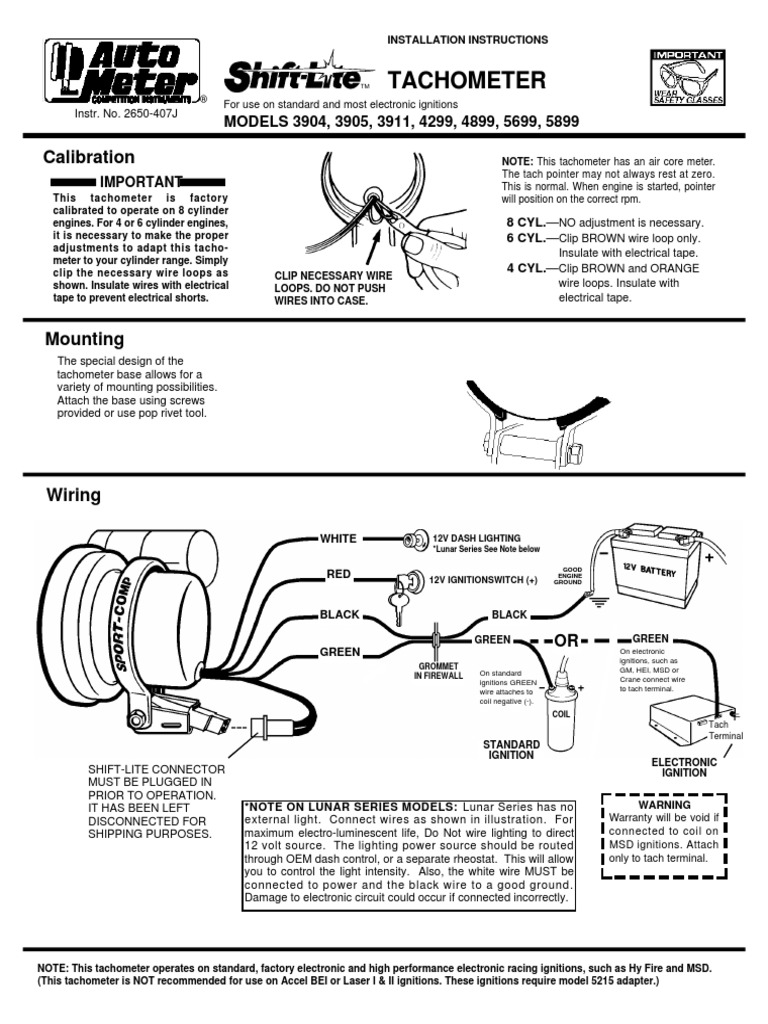 AutoMeter Sport Comp Installation | PDF | Ignition System | Electrical ...
