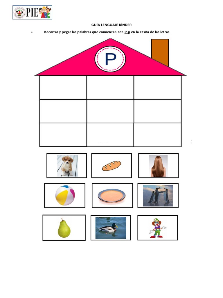 Guía de Identificar Sonido Inicial P Casita de Las Letras | PDF | Artes ...
