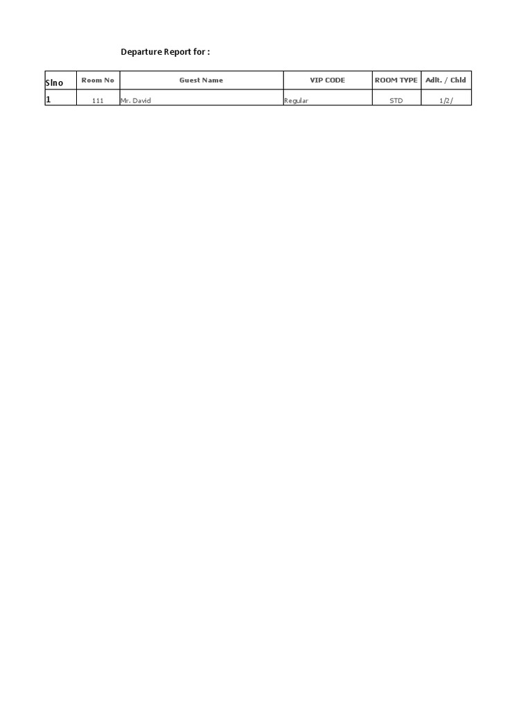 Departure Report Sample 3 | PDF