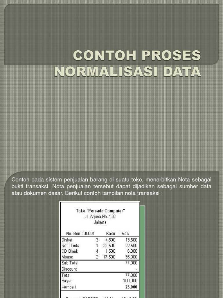 Contoh Normalisasi | PDF