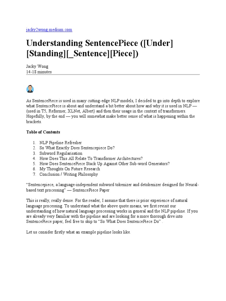 Understanding SentencePiece | PDF | Image Segmentation | Computing