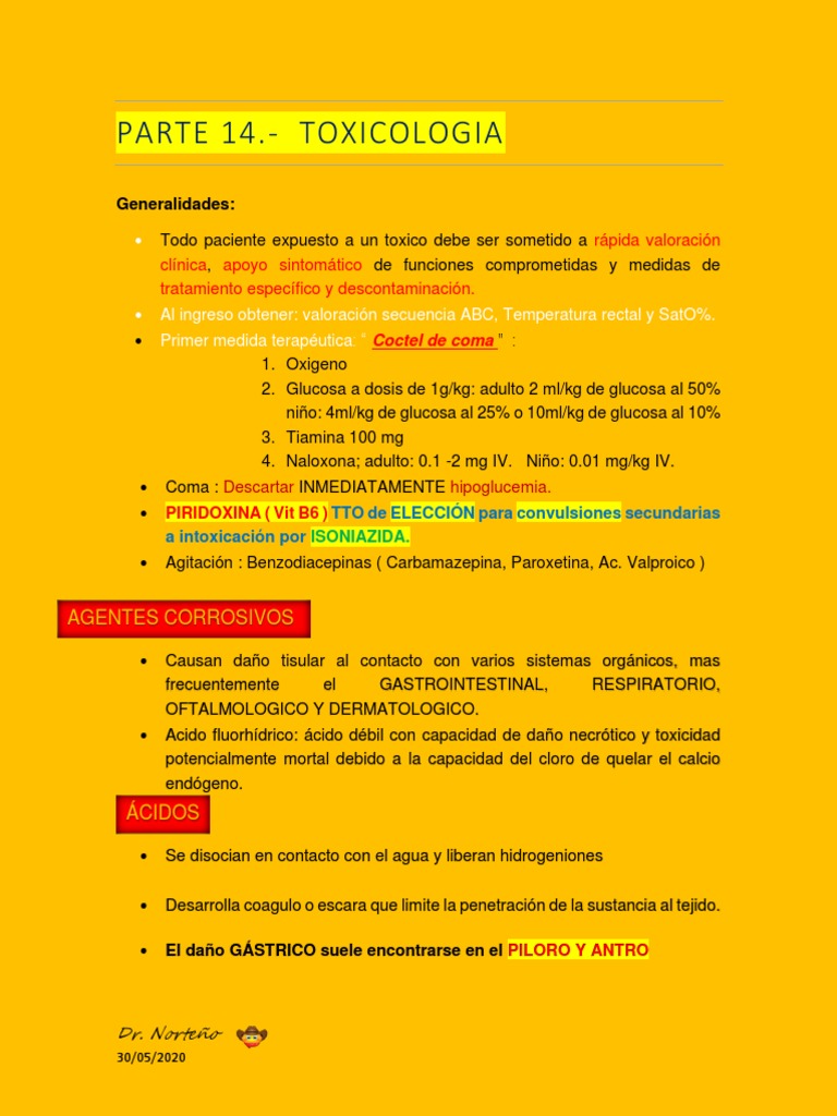 Toxico Parte 1 ENARM 2020 | PDF | Toxicología | Neumonía